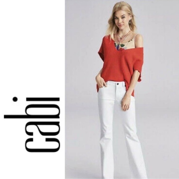 CAbi | Pants & Jumpsuits | Cabi 588r White Trouser High Rise Flare ...